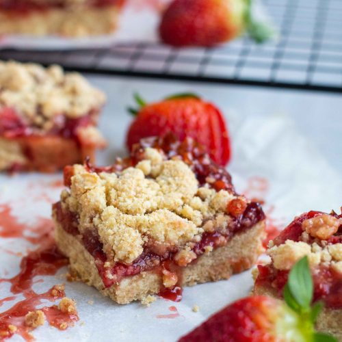 Strawberry Jam Bars (with Fresh Strawberries)